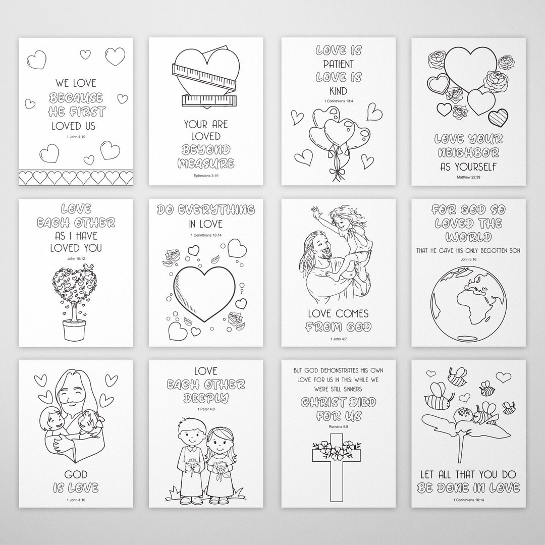 Valentine's Day Coloring Pages, Valentine's Bible Verses, Church Love ...