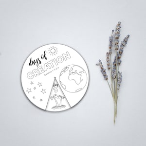 Days of Creation Coloring Wheel, Printable Biblical Activity, Bible ...