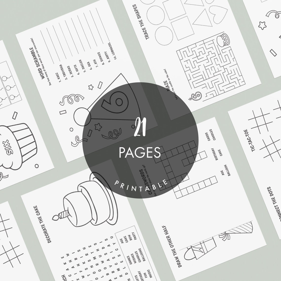 Printable Birthday Activity Booklet, Birthday Activities for Kids ...