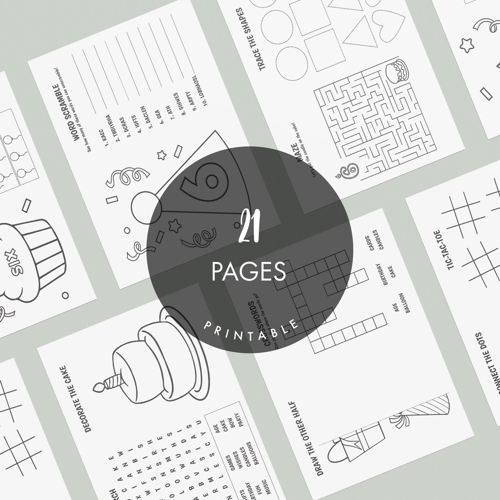 Printable Birthday Activity Booklet, Birthday Activities for Kids ...