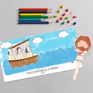Jesus Walks on Water Printable Craft, Jesus Walks on Water Coloring ...