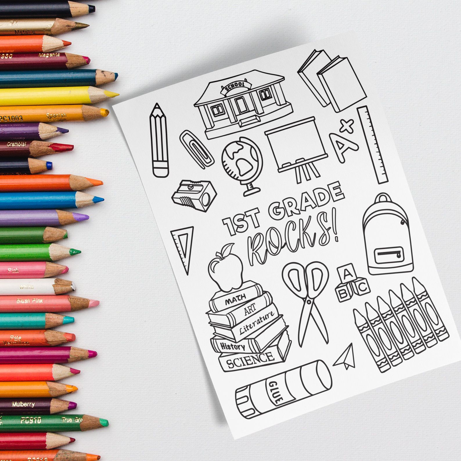 Back to School Coloring Pages for Grades, Printable Homeschool Coloring ...