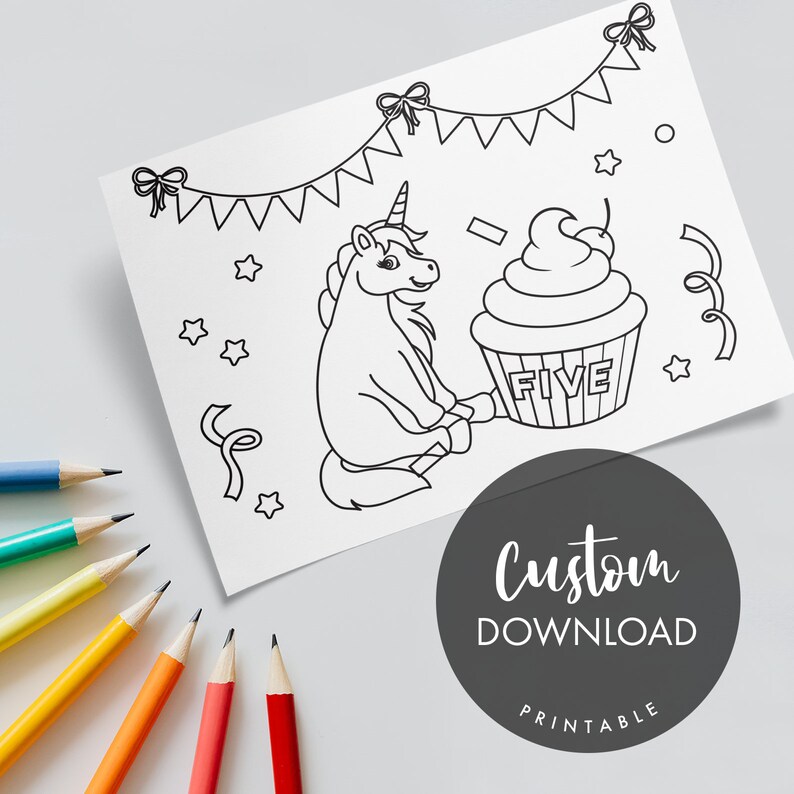 Printable Unicorn Coloring Pages Unicorn Theme Birthday - Etsy