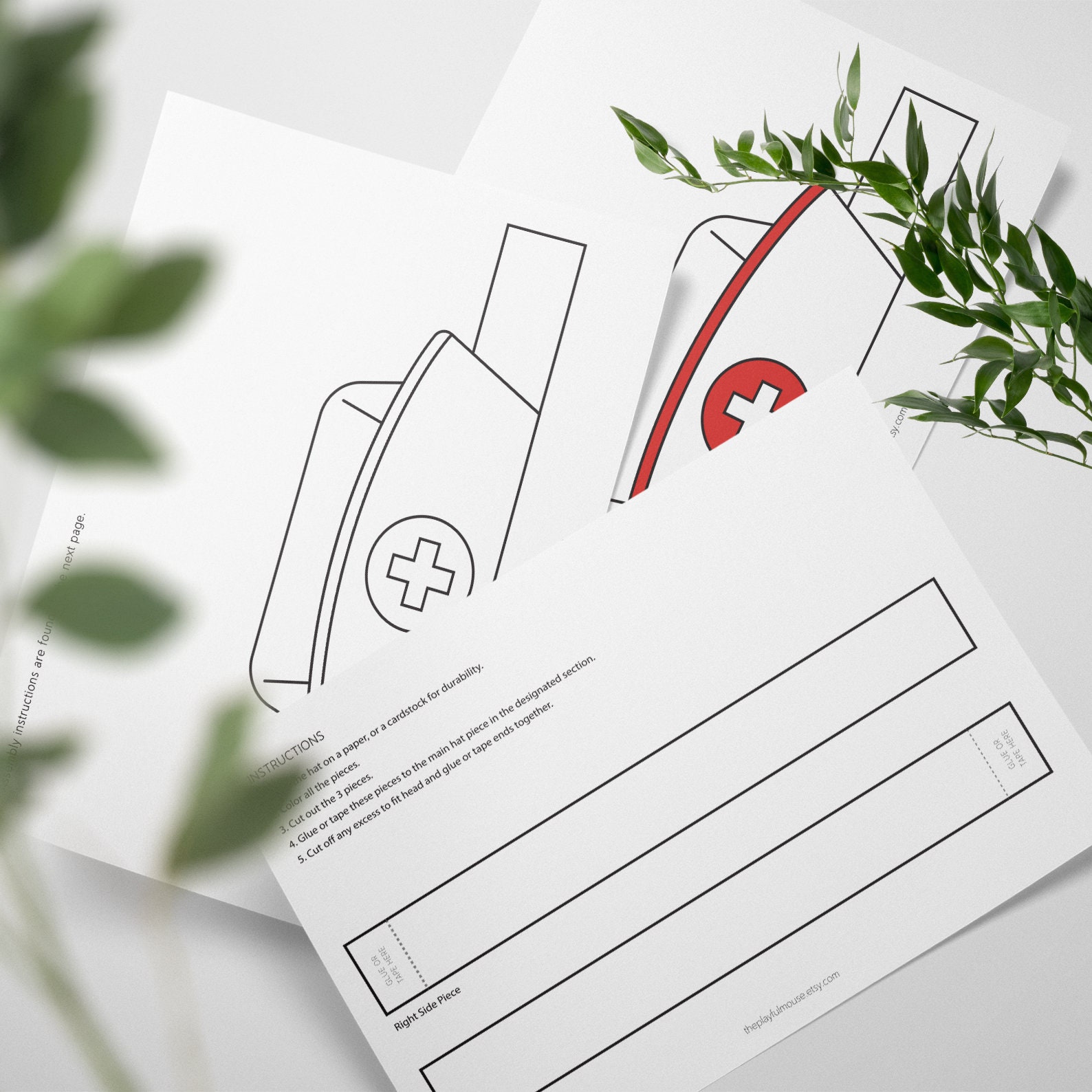 Preschool Nurse Hat Printable Crown, Paper Hat Craft, Preschool Crafts ...