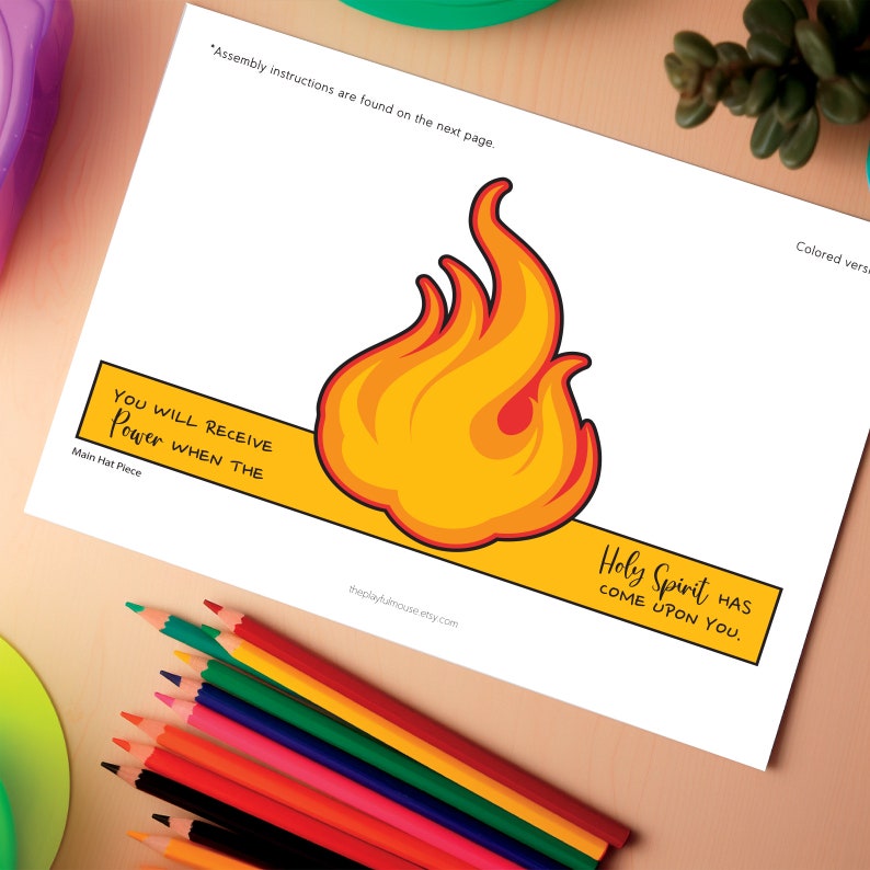 Pentecost Craft Printable Crown, Holy Spirit Hat Craft, Sunday School ...