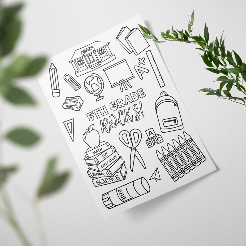 Back to School Coloring Pages for Grades, Printable Homeschool Coloring ...