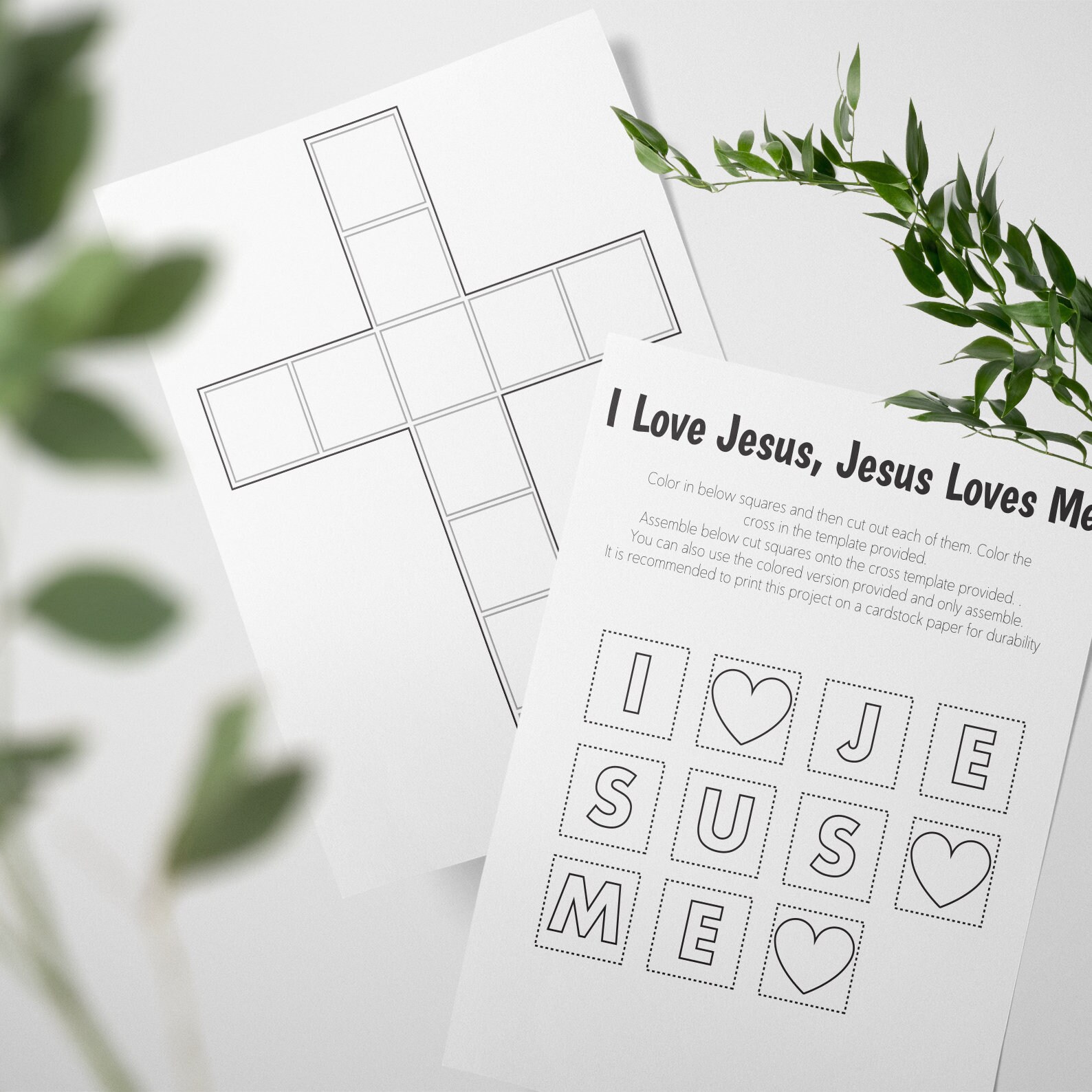 I Love Jesus Craft, Printable Jesus Loves Me Coloring, Kids Bible ...