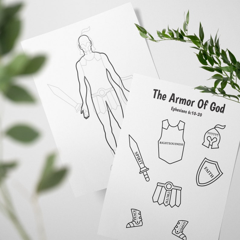 Armor of God Craft, Printable Armor of God Coloring, Classroom Kids ...