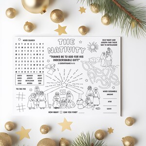 The Nativity Coloring Placemat, Birth of Jesus Activity Sheet, First ...