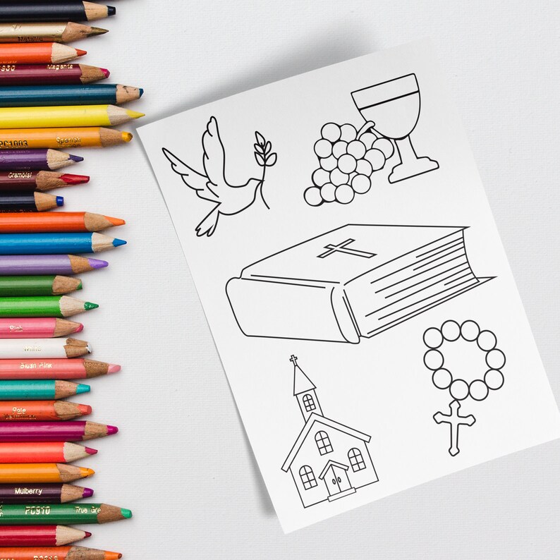 First Communion Coloring Pages, First Communion Kids Activity Sheets ...