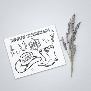 First Rodeo Birthday Coloring Pages, Western Birthday Party Sheets, My ...