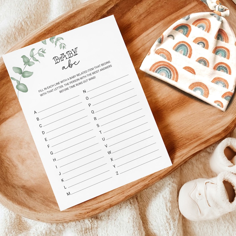 Instant Baby ABC Game, Printable Baby Shower Games, Baby Name Race Game ...