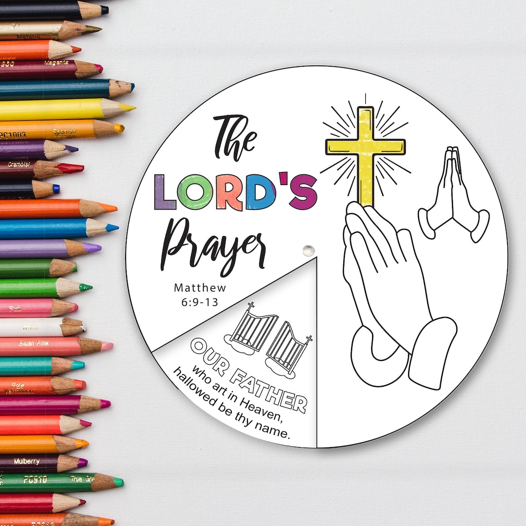 The Lord's Prayer Coloring Wheel, Printable Lords Prayer Wheel ...