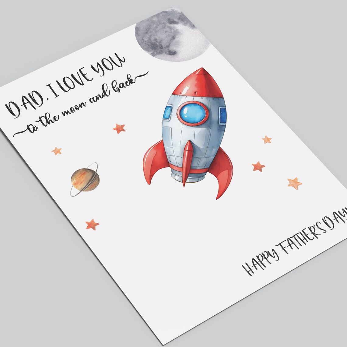 Father's Day Rocket Handprint Craft, Gift for Dad From Kids, I Love You ...
