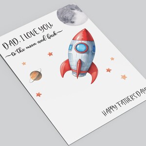 Father's Day Rocket Handprint Craft, Gift for Dad From Kids, I Love You ...