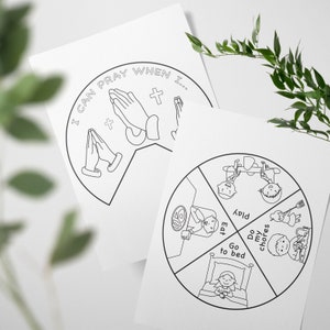 I Can Pray Coloring Wheel, Printable Religious Activity, Bible Lesson ...