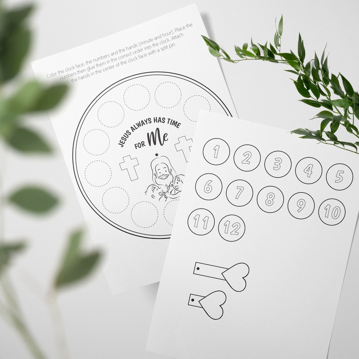 Jesus Has Time for Me Coloring Craft, Printable Biblical Clock Activity ...