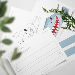 Shark Paper Printable Crown, Shark Hat Craft, Shark Printable Crafts ...