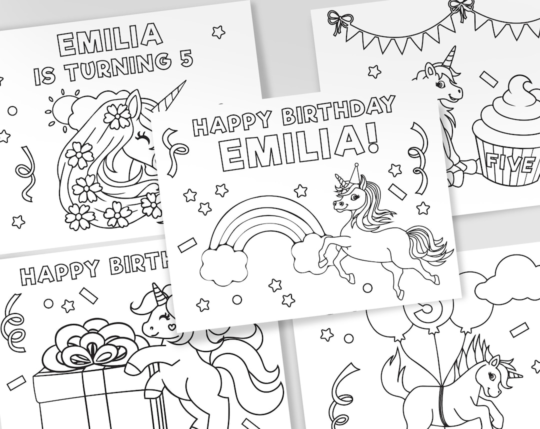 Printable Unicorn Coloring Pages, Unicorn Theme Birthday Party ...
