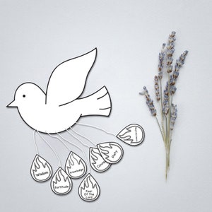 Gifts of the Spirit Coloring, Printable Sunday School Craft, Bible ...