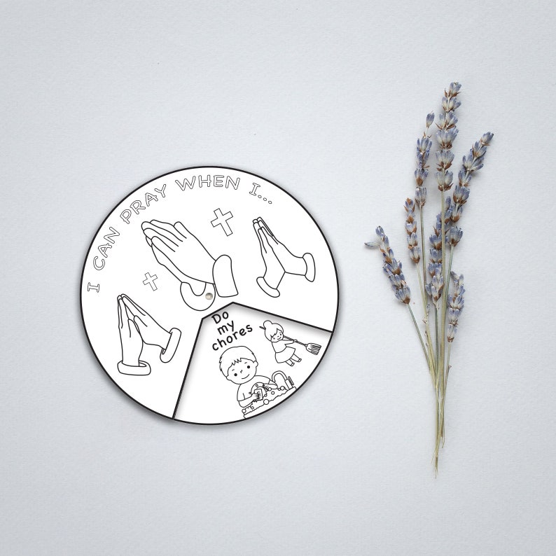I Can Pray Coloring Wheel, Printable Religious Activity, Bible Lesson ...