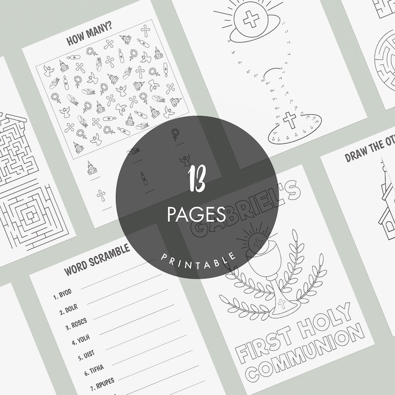 First Communion Coloring Pages, First Communion Kids Activity Sheets ...