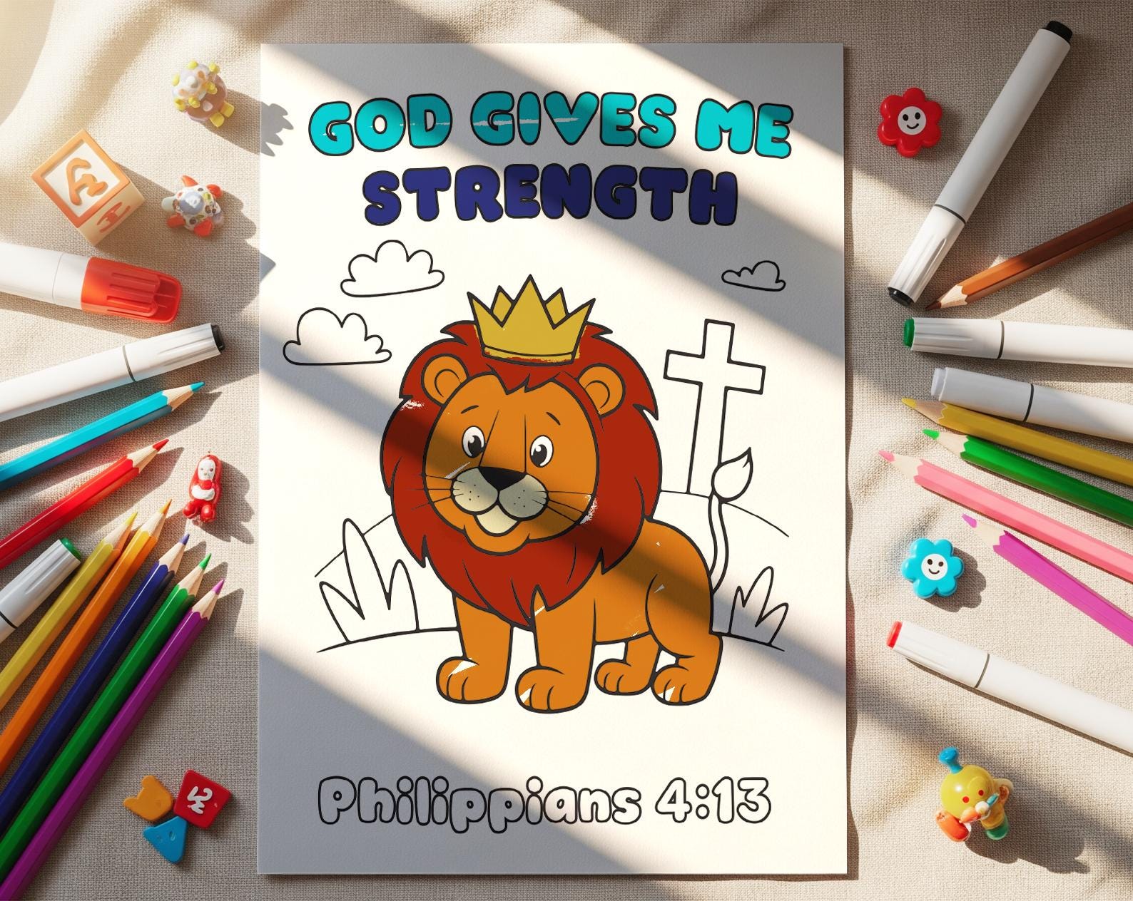 14 Kids Bible Verse Coloring Pages, Christian Printable Activity Set ...