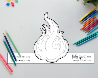 Pentecost Crowns Printable Craft, Holy Spirit Activity for Kids, Sunday ...
