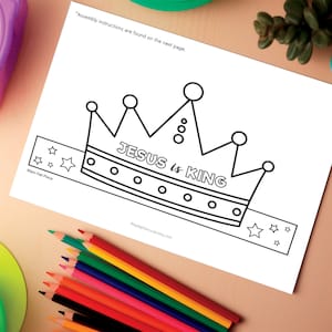 Jesus is King Hat Printable Crown, Paper Hat Craft, Preschool Crafts ...