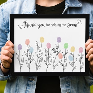 Teacher Appreciation Gift, Fingerprint Crafts, Teacher Thank You Gift ...