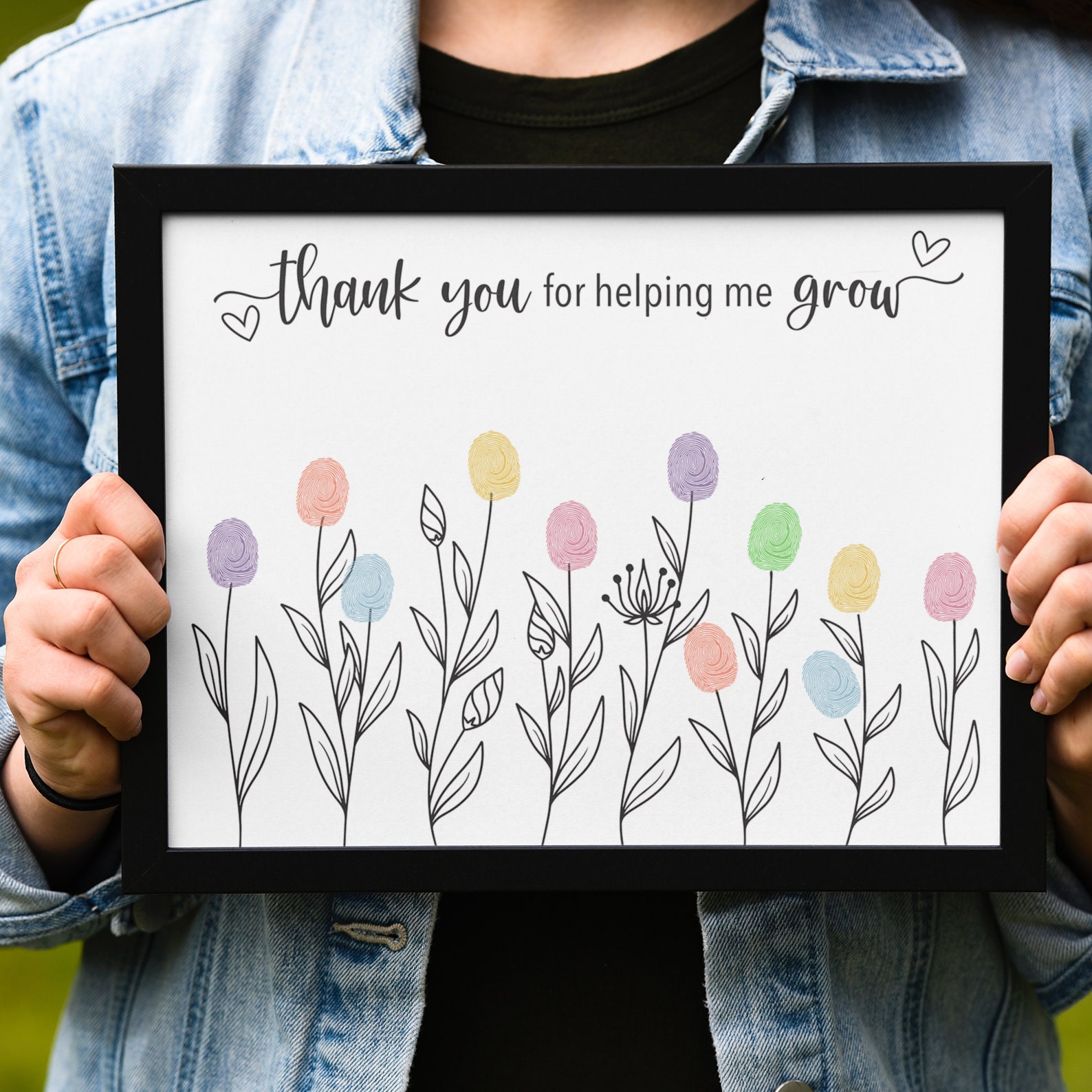 Teacher Appreciation Gift, Fingerprint Crafts, Teacher Thank You Gift ...