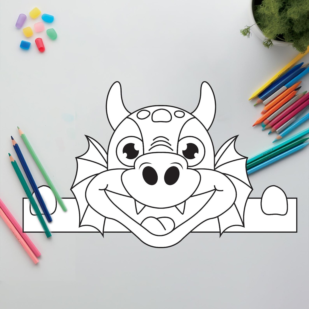 Dragon Birthday Hat Printable Crown, Paper Hat Craft, Preschool Crafts ...