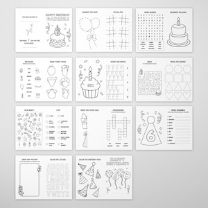 Printable Birthday Activity Booklet, Birthday Activities for Kids ...