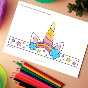 Unicorn Birthday Hat Printable Crown, Paper Hat Craft, Preschool Crafts ...