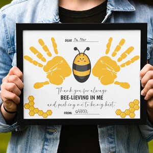 Handprint Bee Printable Craft, Teacher Appreciation Coloring, Kids ...