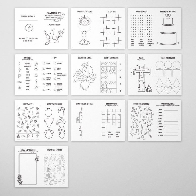 Printable First Communion Activity Booklet First Communion - Etsy