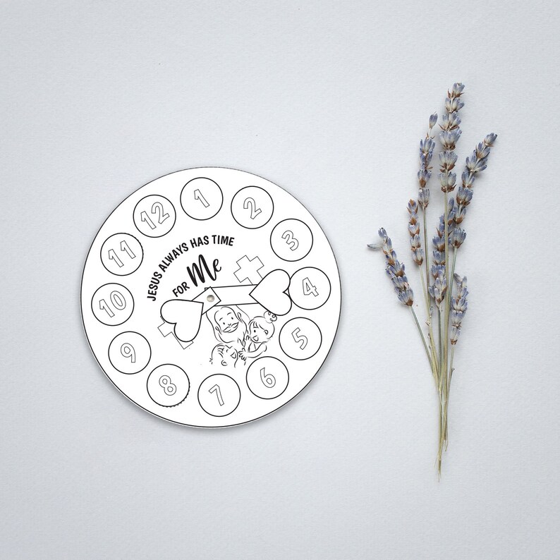 Jesus Has Time for Me Coloring Craft, Printable Biblical Clock Activity ...