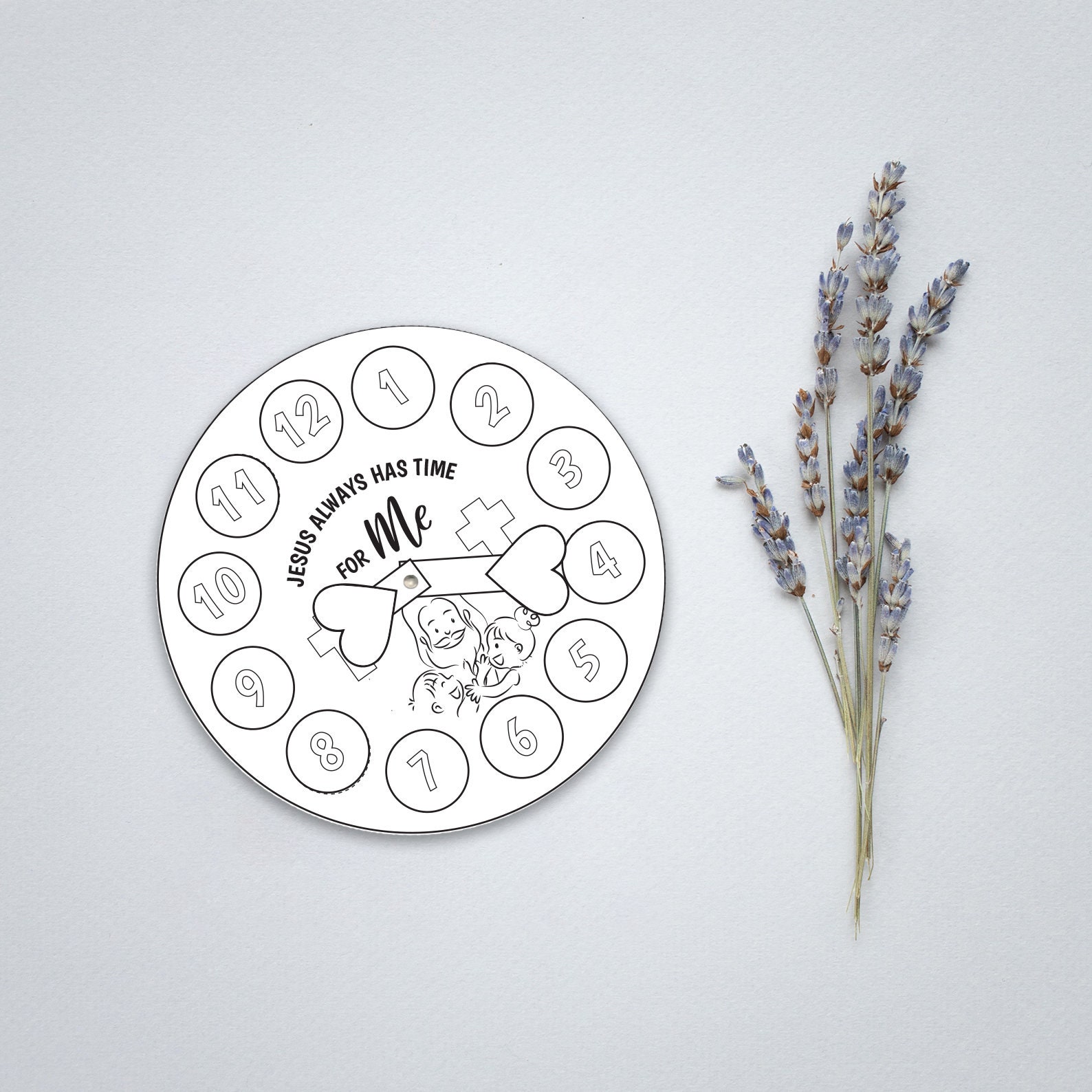 Jesus Has Time for Me Coloring Craft, Printable Biblical Clock Activity, Christianity Crafts for ...