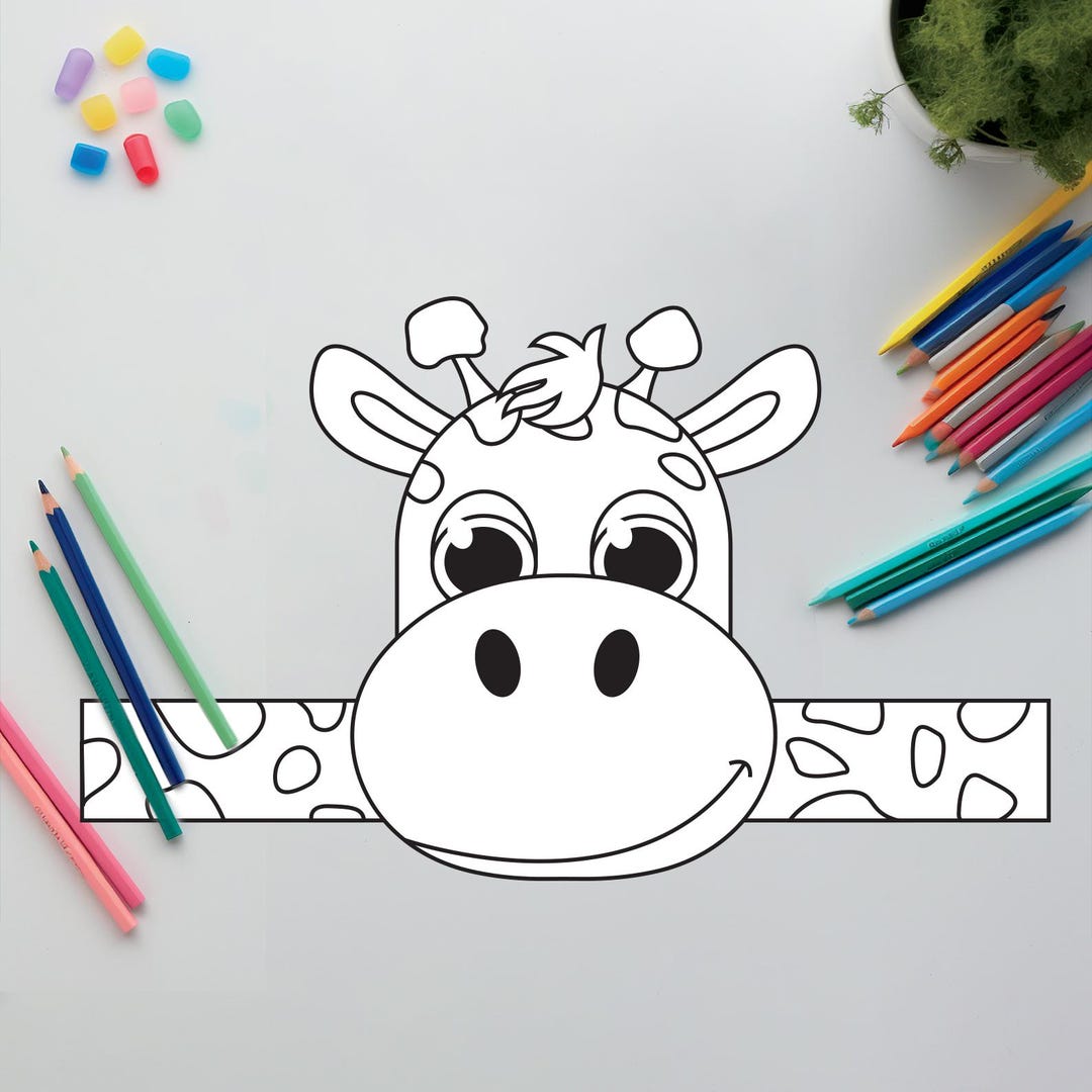Giraffe Birthday Hat Printable Crown, Paper Hat Craft, Preschool Crafts ...