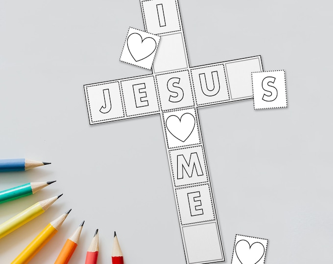 I Love Jesus Craft, Printable Jesus Loves Me Coloring, Kids Bible ...