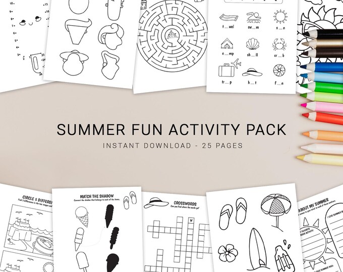 25 Printable Summer Activities, Printable Activities Sheets, Kids ...