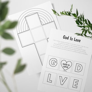 God is Love Craft, Printable God is Love Coloring, Classroom Kids Bible ...