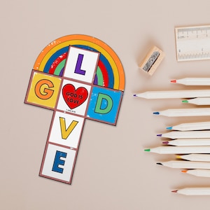 God is Love Craft, Printable God is Love Coloring, Classroom Kids Bible ...