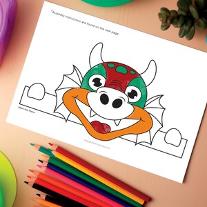 Dragon Birthday Hat Printable Crown, Paper Hat Craft, Preschool Crafts ...