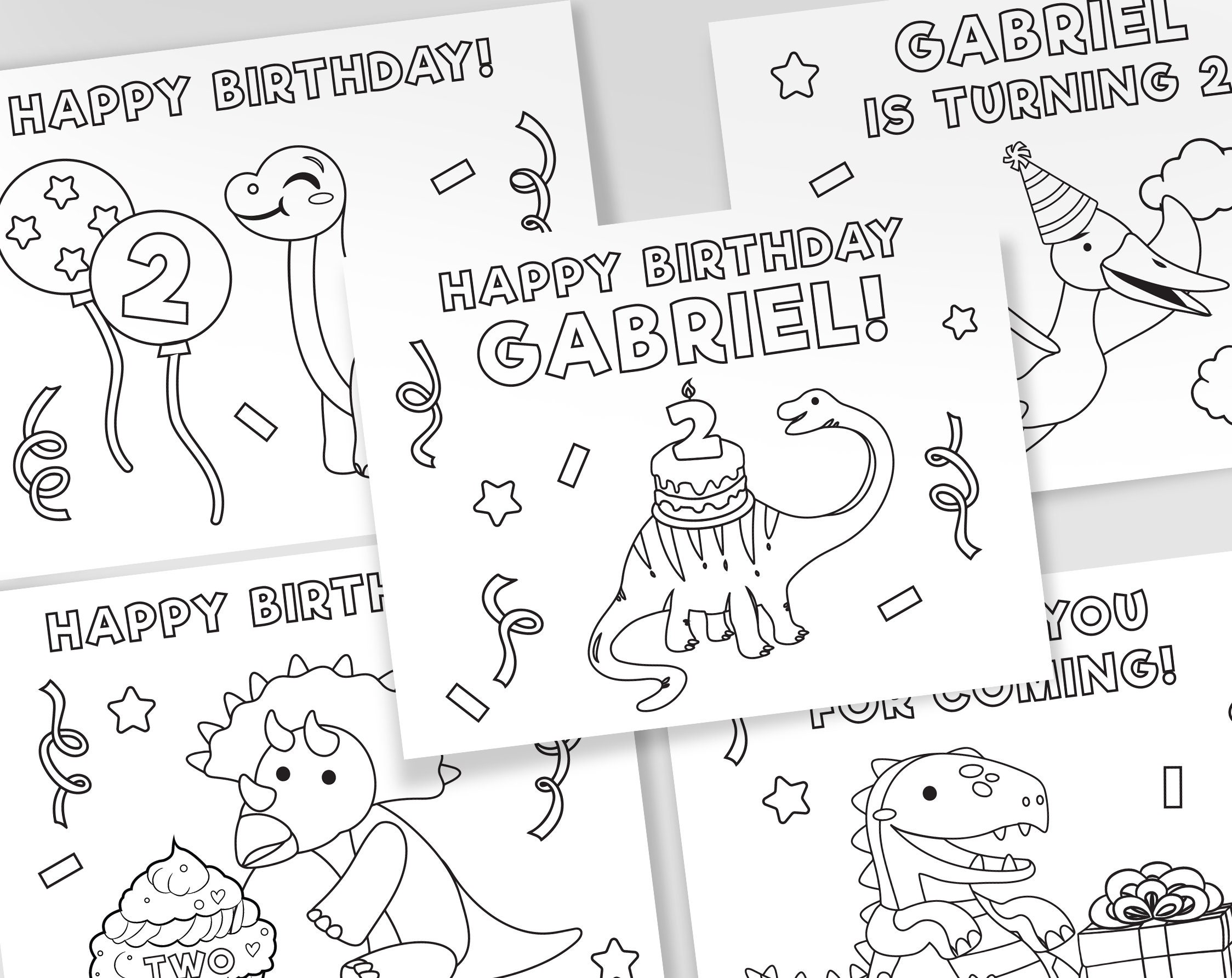 Dinosaur Printable Birthday Coloring Pages, Dinosaur Birthday Party ...