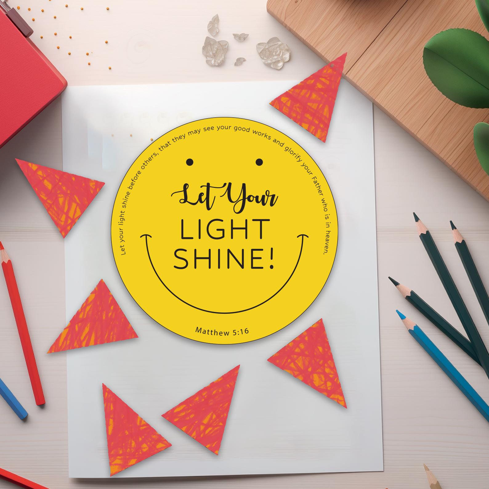 Let Your Light Shine Craft, Christian Craft for Kids, Sunday School ...