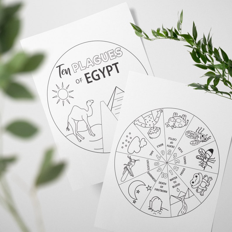 Plagues of Egypt Coloring Wheel, Printable Bible Activity, Religious ...
