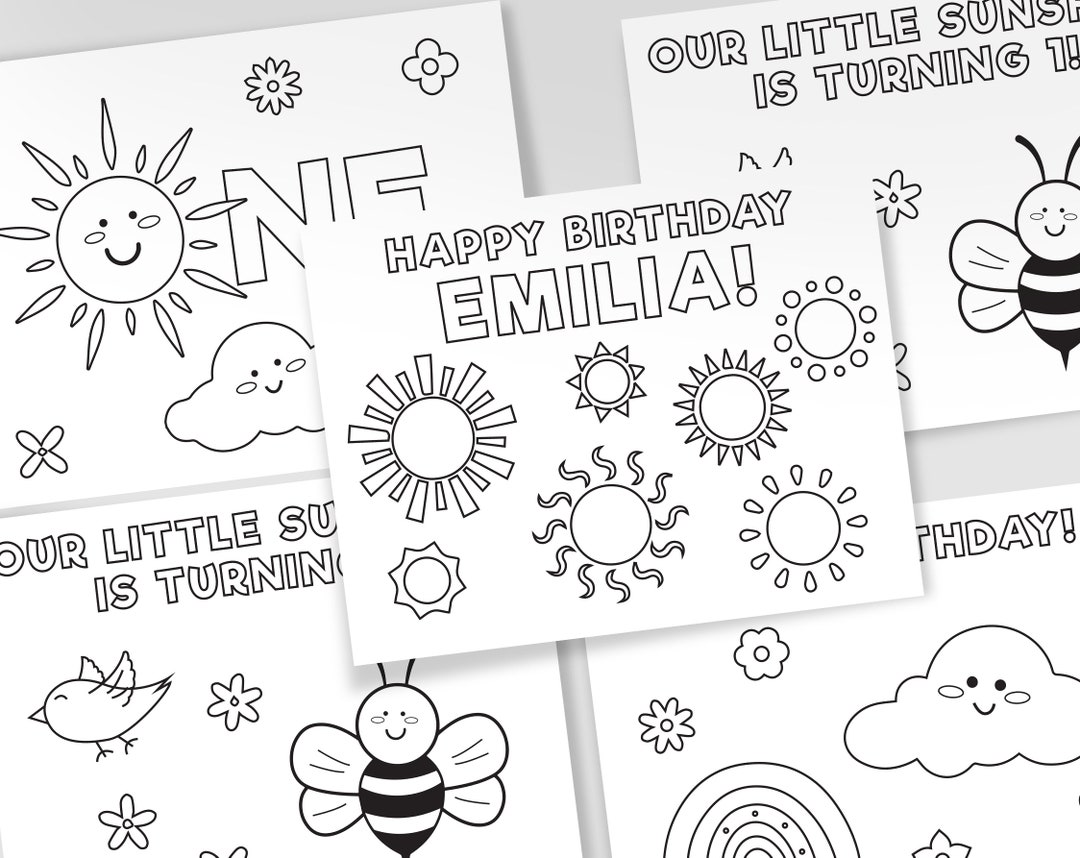 Printable Sunshine Coloring Pages, Sun Birthday Party Sheets ...