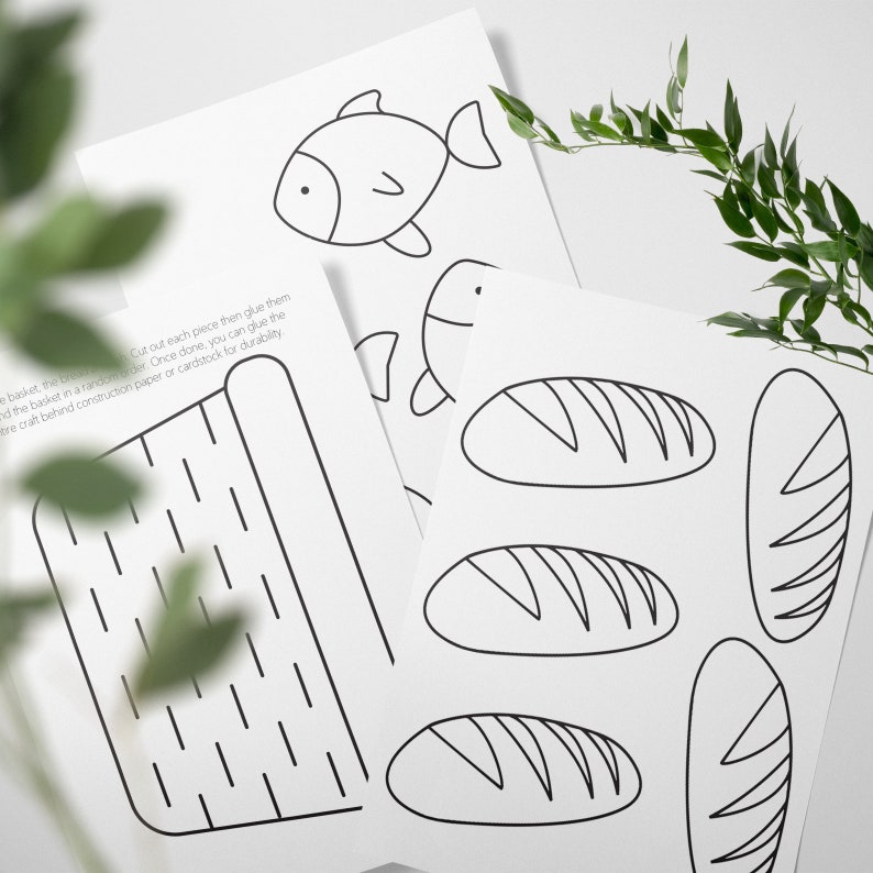 Jesus Feeds the 5000 Craft, Printable Biblical Activity, Bible Lesson ...