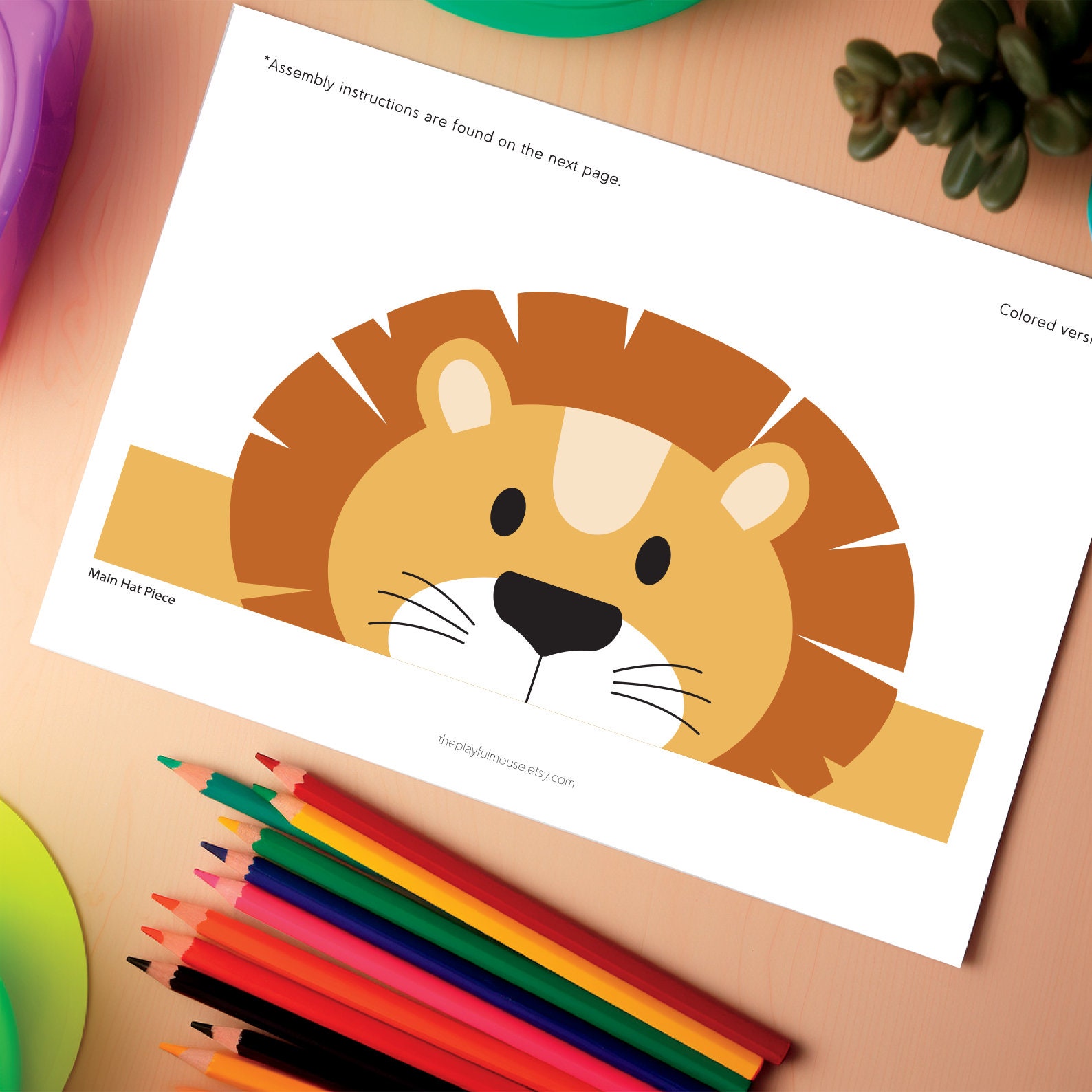 Lion Paper Printable Crown, Lion Hat Craft, Lion Printable Crafts ...